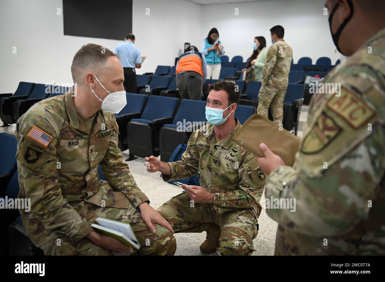 U.S. Army Col Andrew Baker (left), J3 director, Joint Task Force-Bravo ...