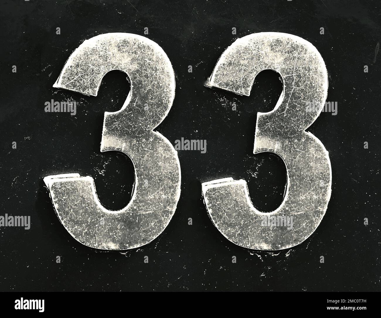 old house address number 3 3 Stock Photo - Alamy