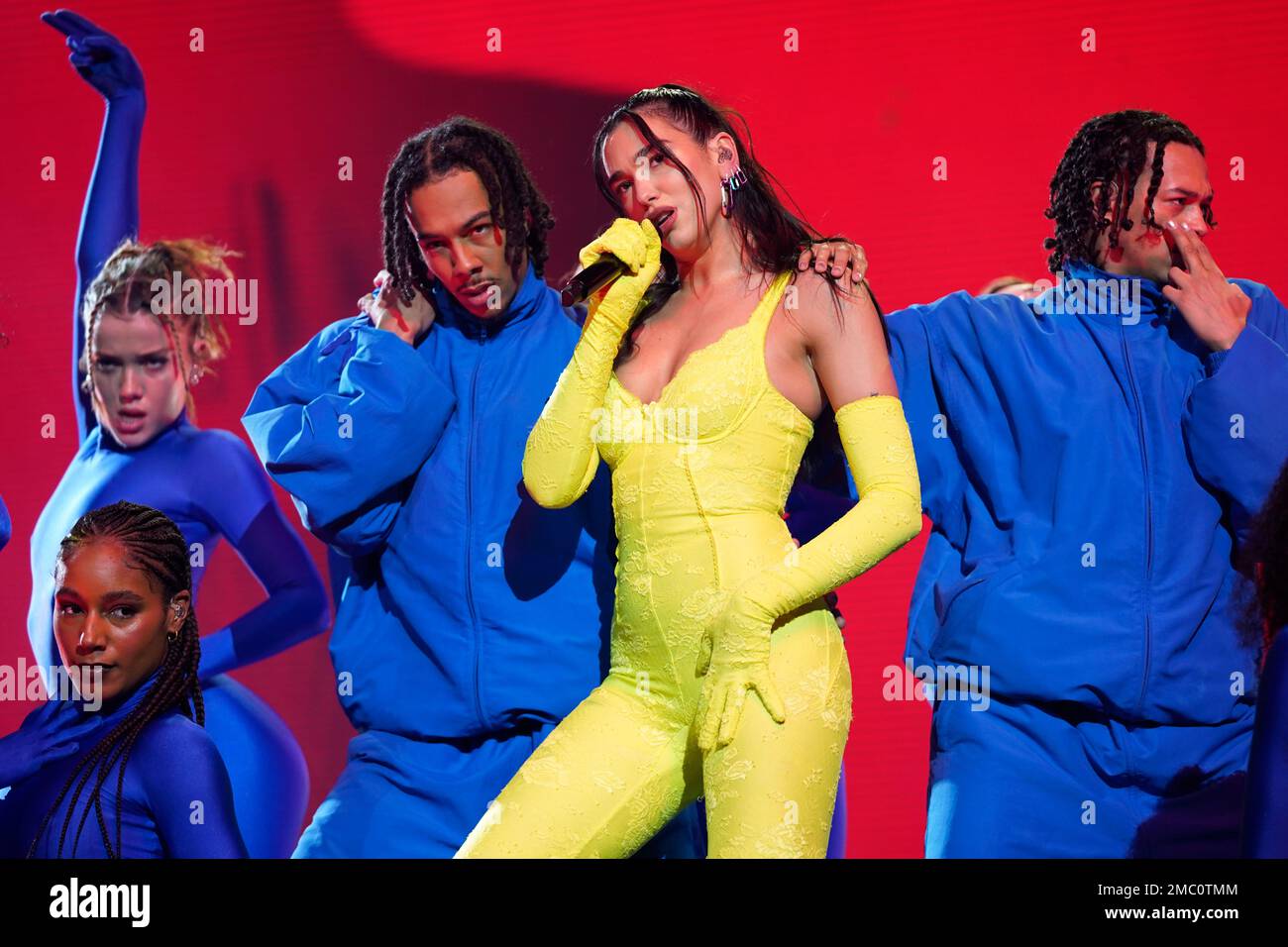 Dua Lipa performs at the United Center on Wednesday, March 9, 2022, in ...