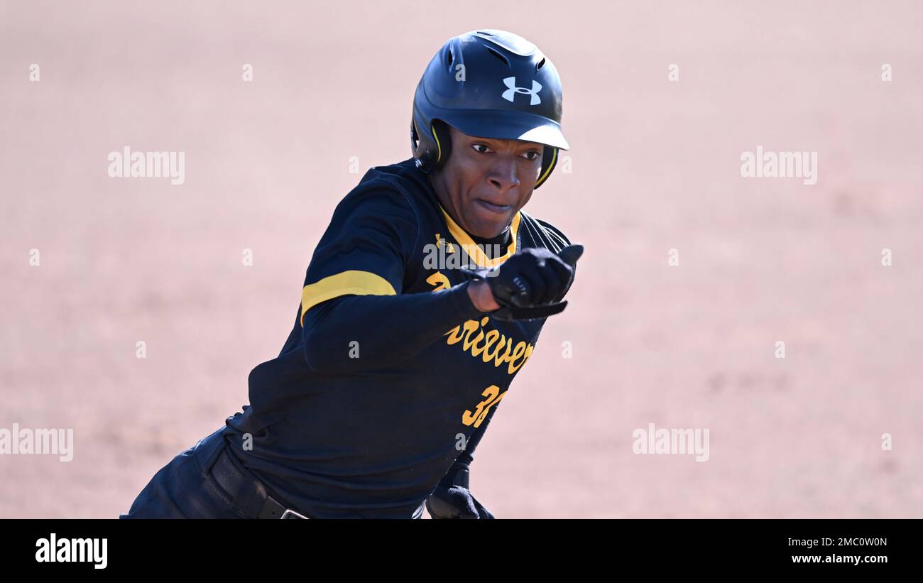 UMBC's Justin Taylor runs during an NCAA baseball game on Sunday, Feb ...