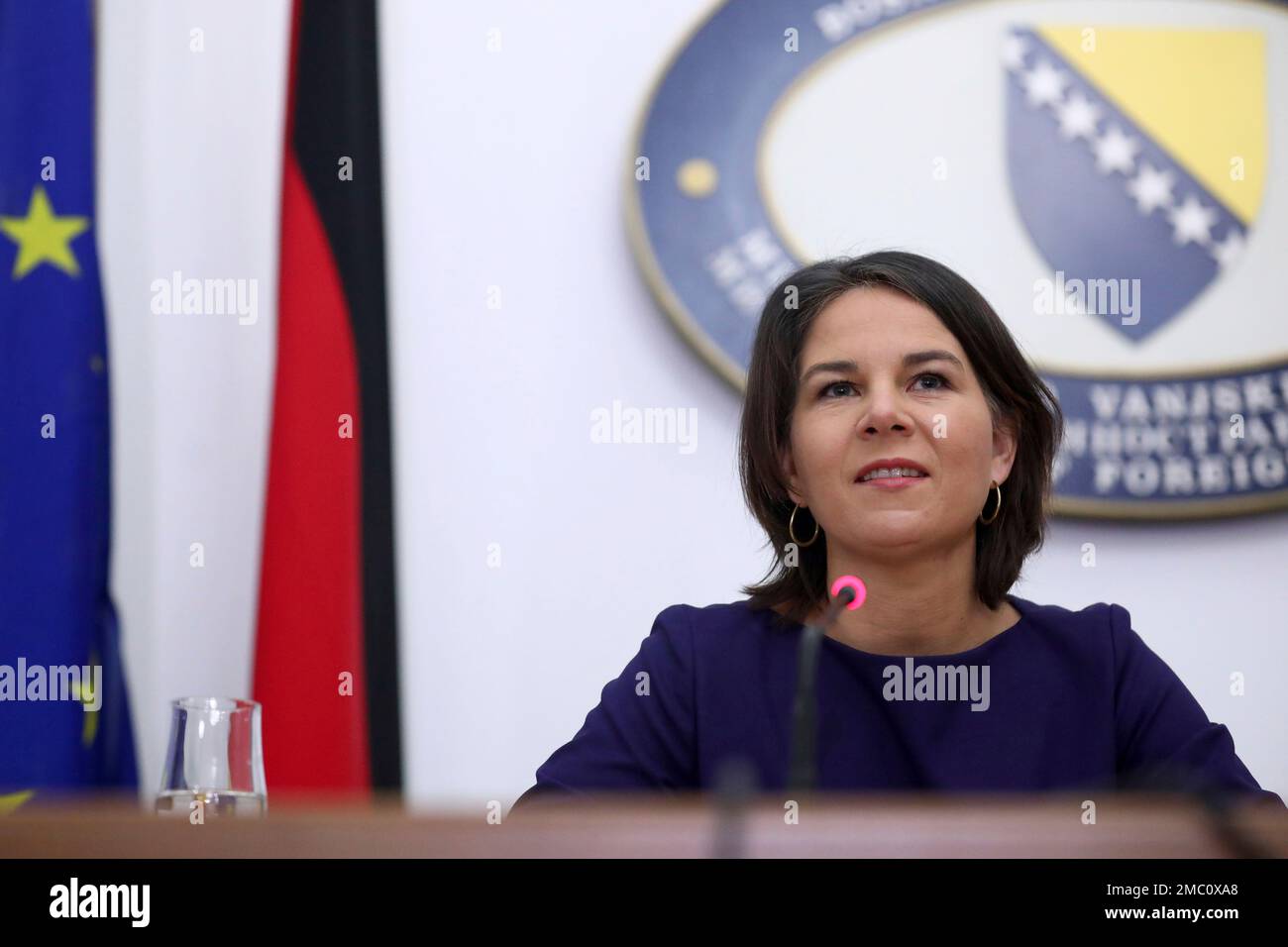 German foreign minister Annalena Baerbock speaks during a news ...