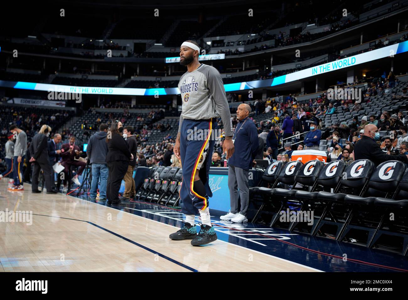 Denver Nuggets center DeMarcus Cousins (4) in the first half of an NBA ...