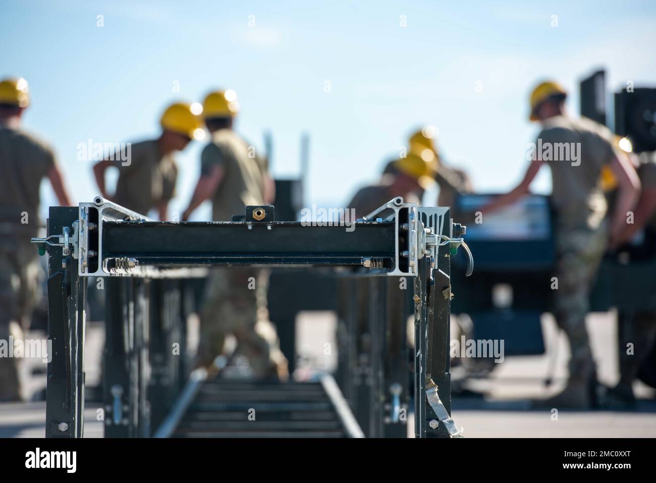 U.S. Air Force Airmen assigned to the 366th Munitions Squadron assemble ...