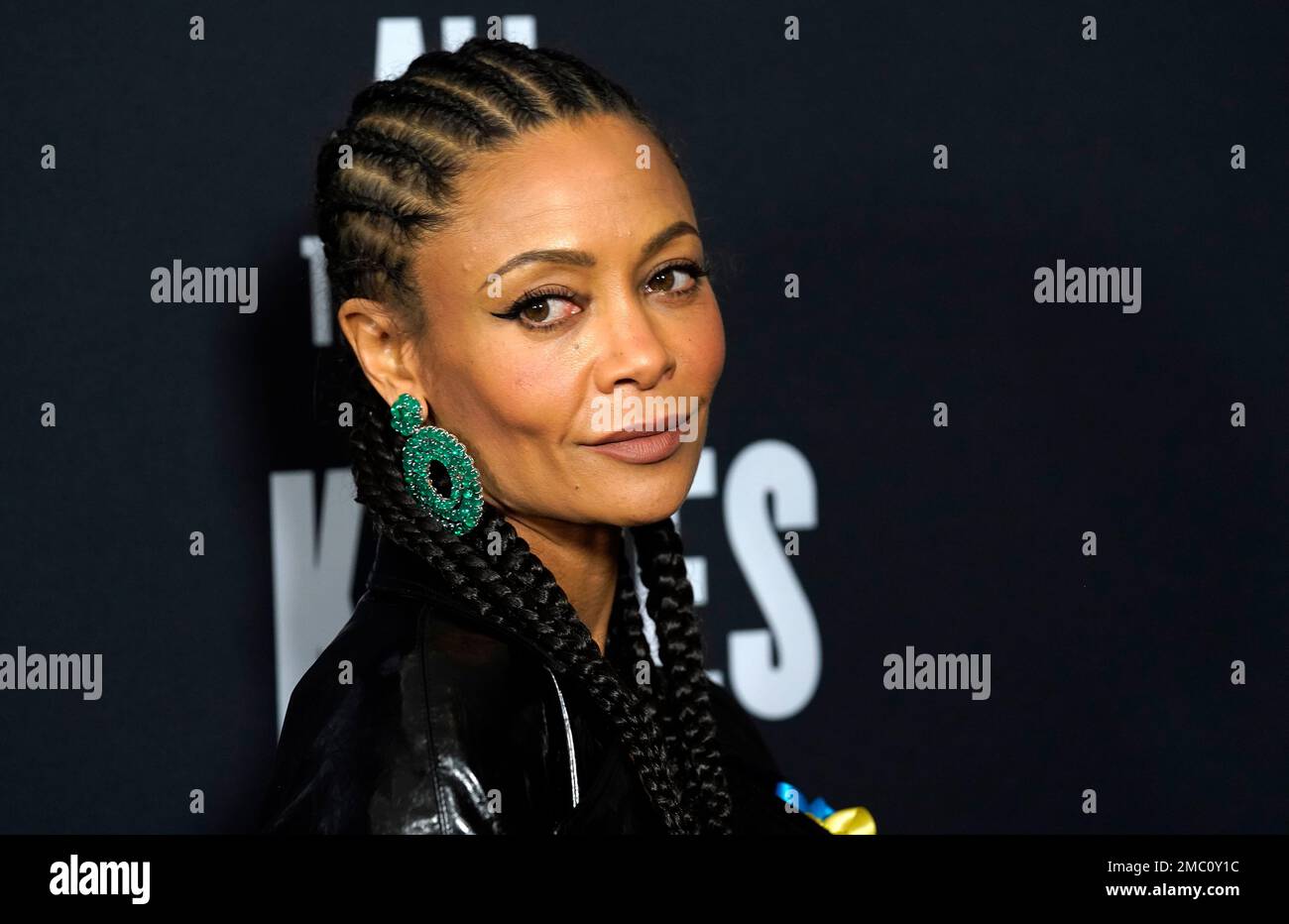 Thandiwe Newton, a cast member in "All the Old Knives," poses at the ...