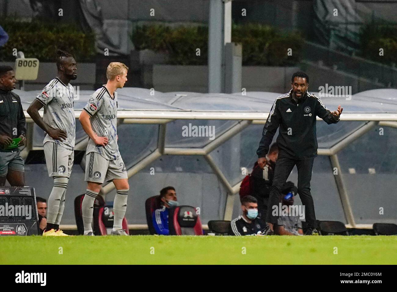 Wilfried Nancy coach of Canada's CF Montreal gives instructions to his ...