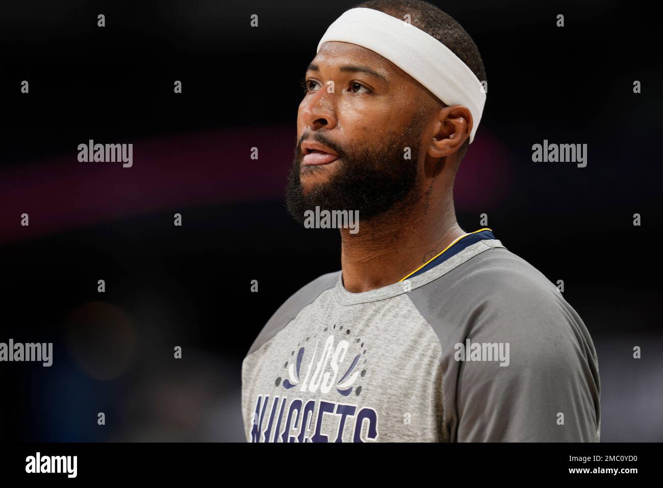 Denver Nuggets center DeMarcus Cousins (4) in the first half of an NBA ...