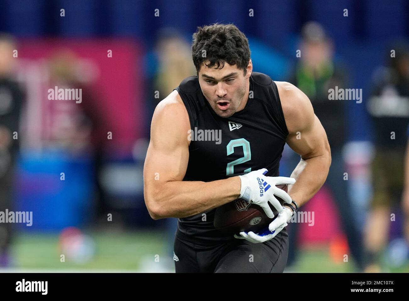 Montana State linebacker Troy Andersen runs the 40-yard dash during the ...