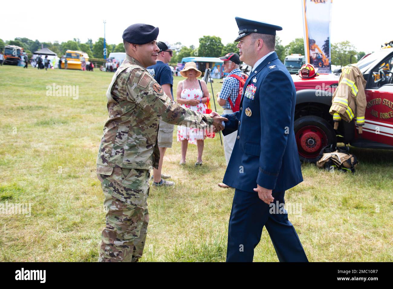 U.S. Air Force Col. Brian Filler, right, 501st Combat Support Wing ...