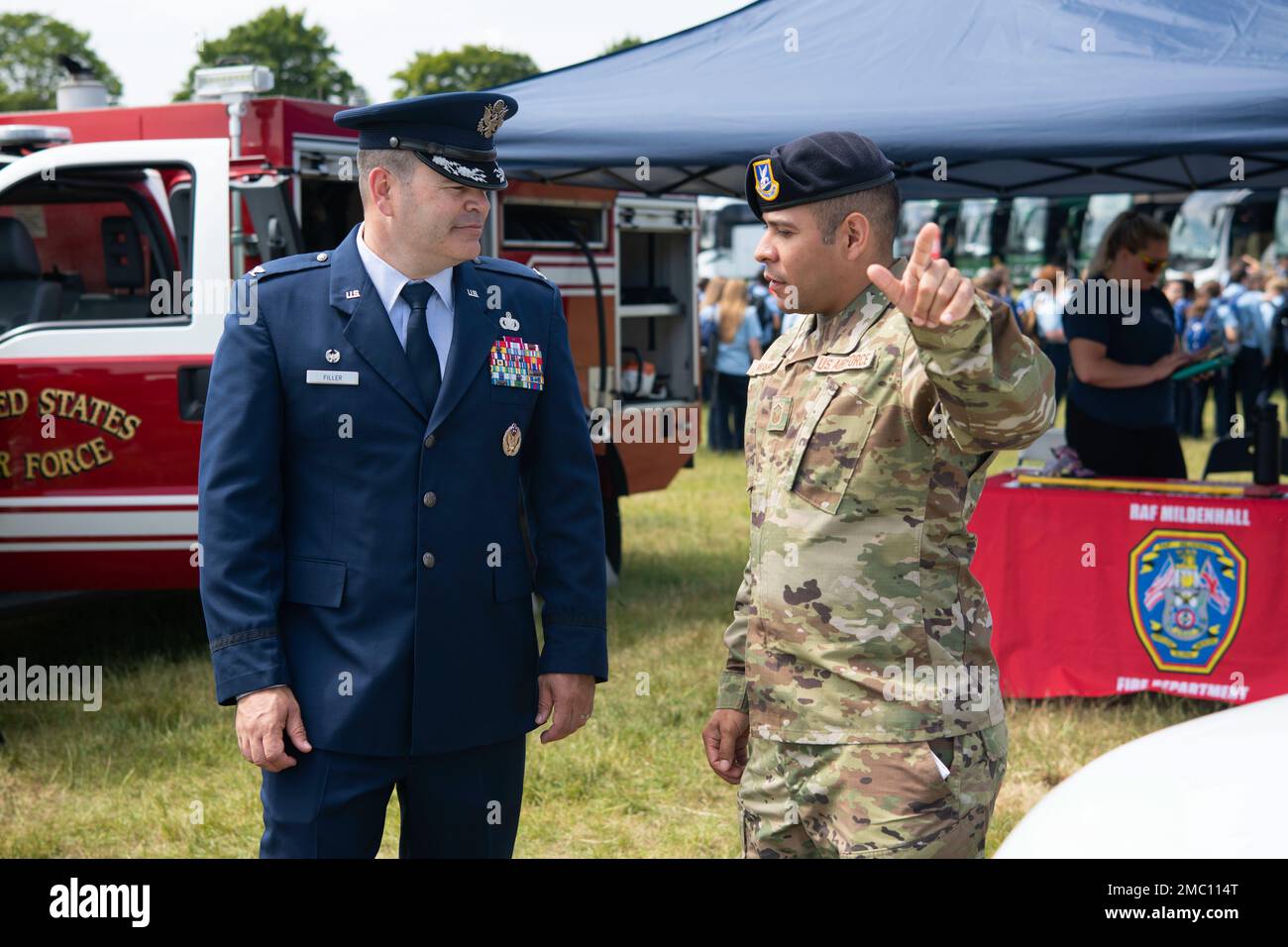 U.S. Air Force Master Sgt. Christian Navarro-Salazar, right, 423rd ...