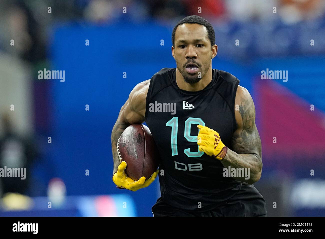 Arizona State defensive back Jack Jones runs a drill during the NFL ...