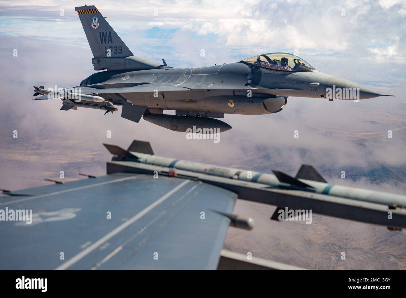 Capt. Cameron Wall, F-16 pilot assigned to the 64th Aggressor Squadron ...