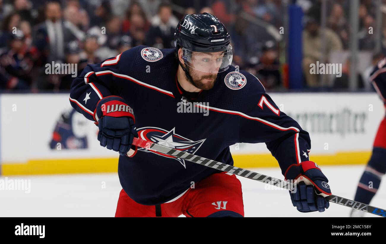 Columbus Blue Jackets' Sean Kuraly plays against the Toronto Maple ...