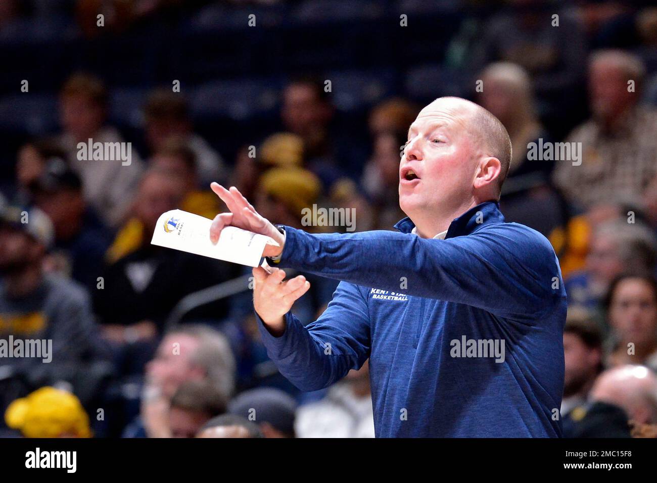 FILE - Kent State head coach Rob Senderoff reacts during the first half ...