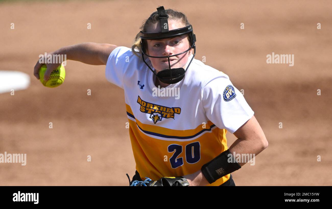 Morehead State player Madi Ogden competes against Evansville during an ...