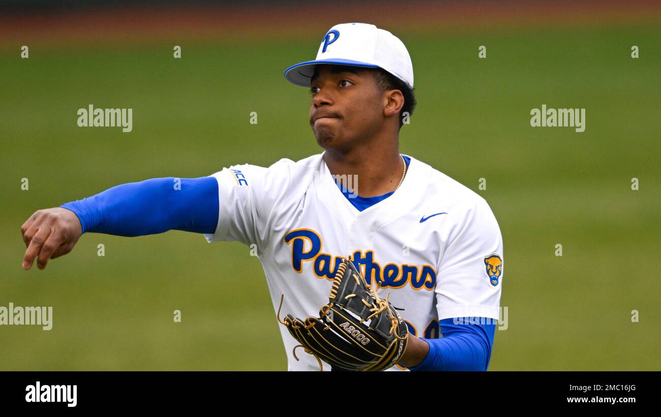 Pittsburgh player Tyler Kennedy competes in an NCAA baseball game ...