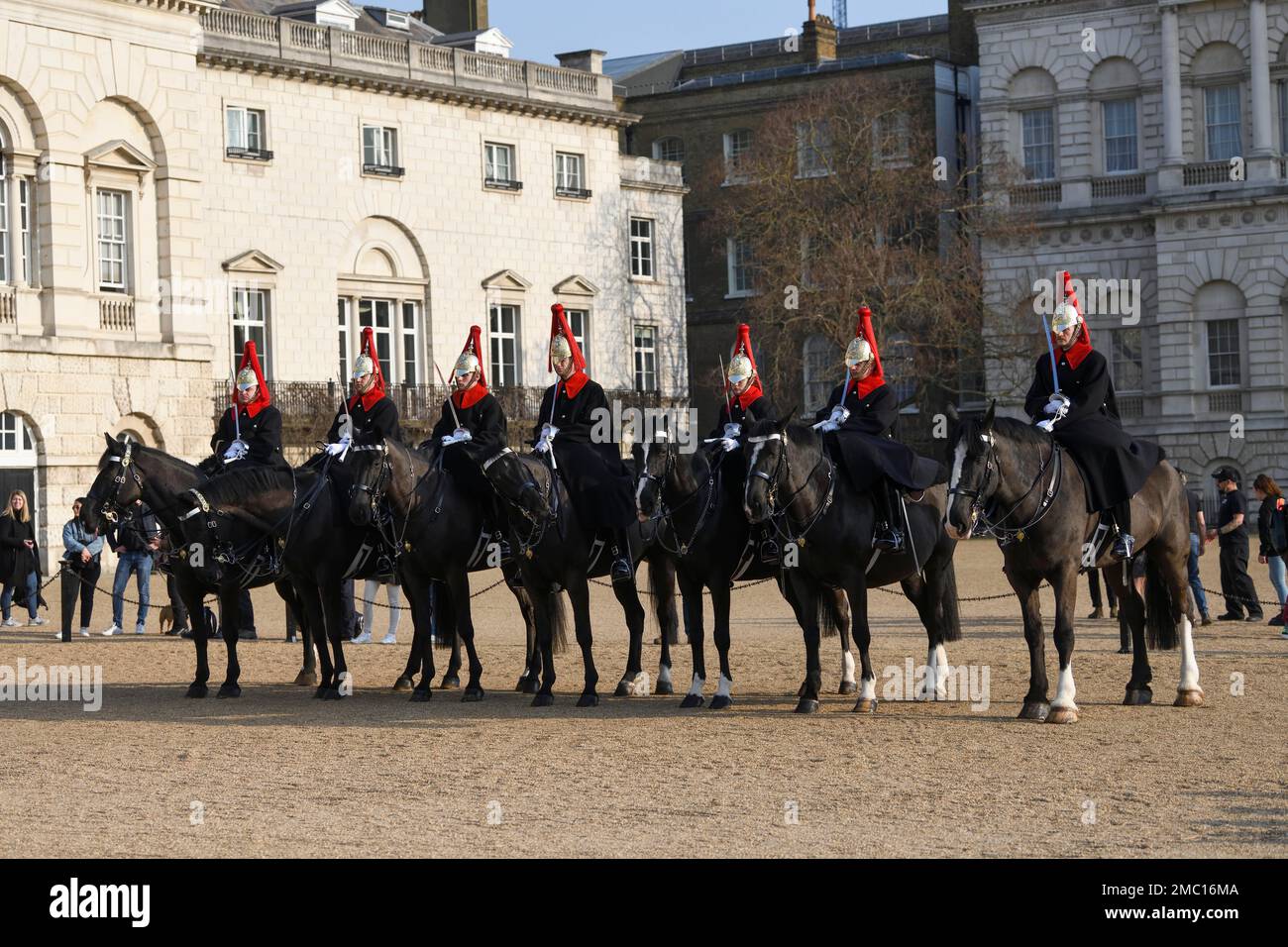Parade of Horse Guards, soldiers of the Household Cavalry Mounted ...