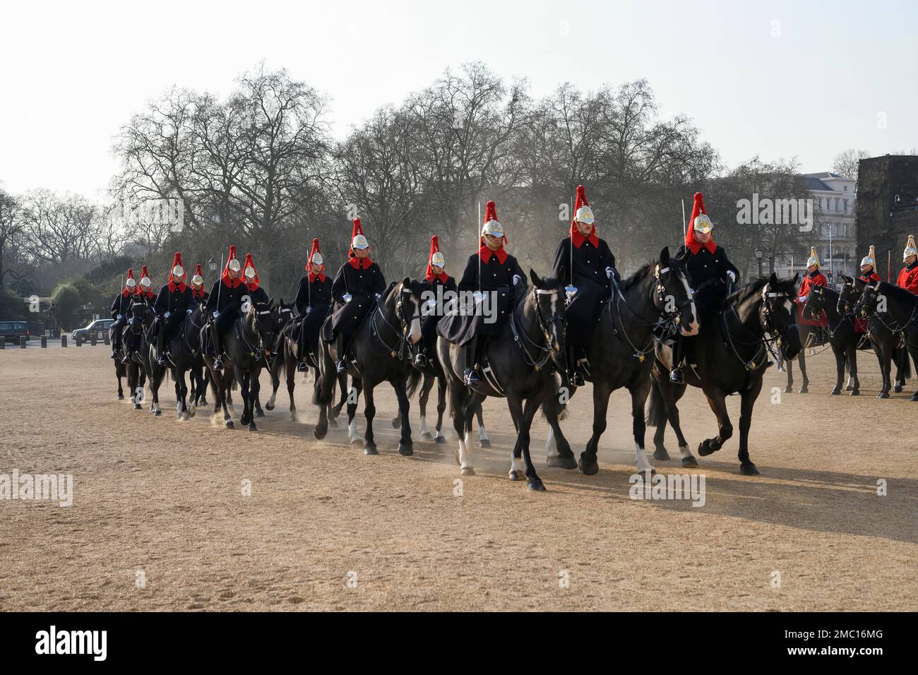 Parade of Horse Guards, soldiers of the Household Cavalry Mounted ...