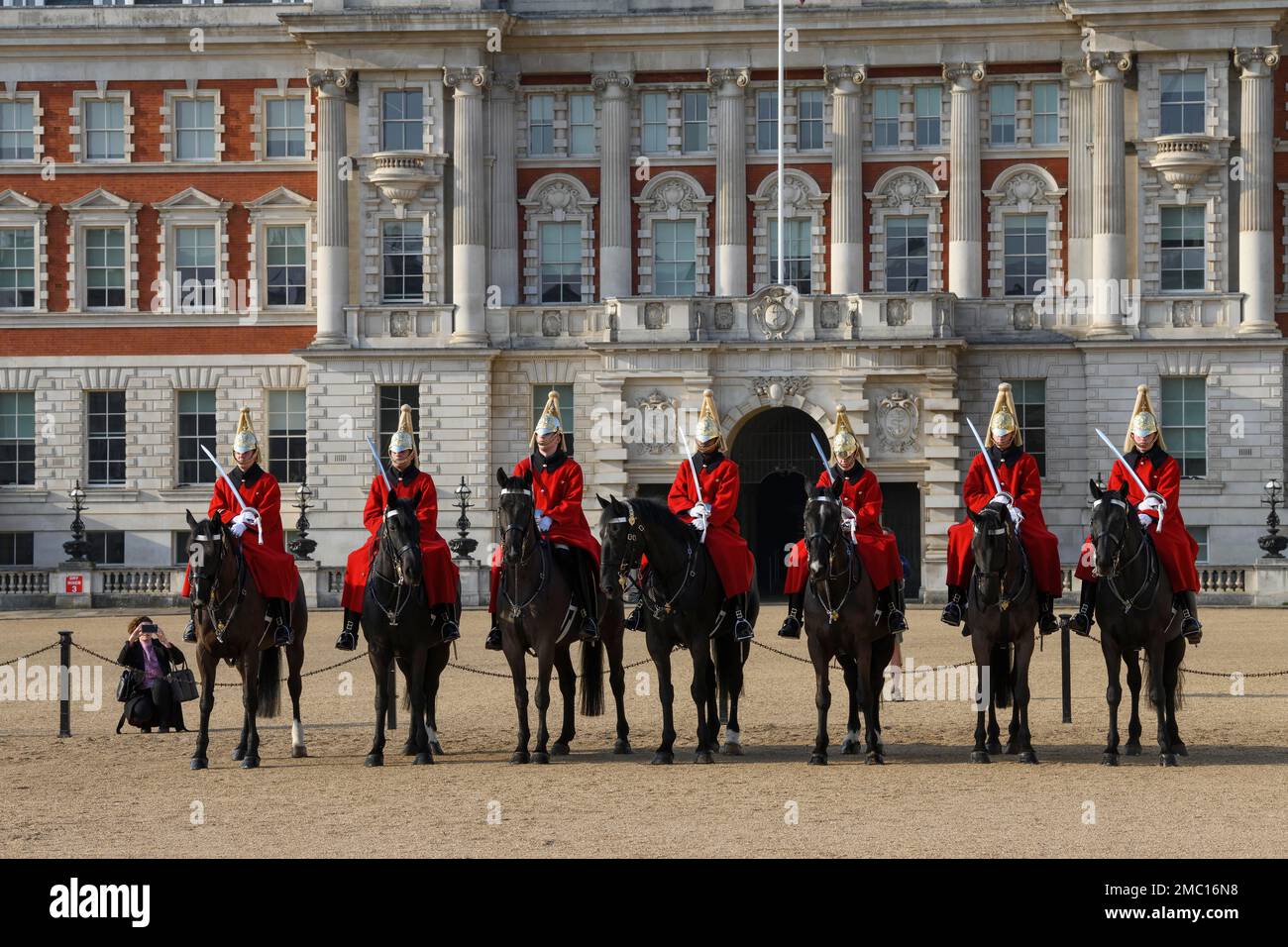 Parade of Horse Guards, soldiers of the Household Cavalry Mounted ...
