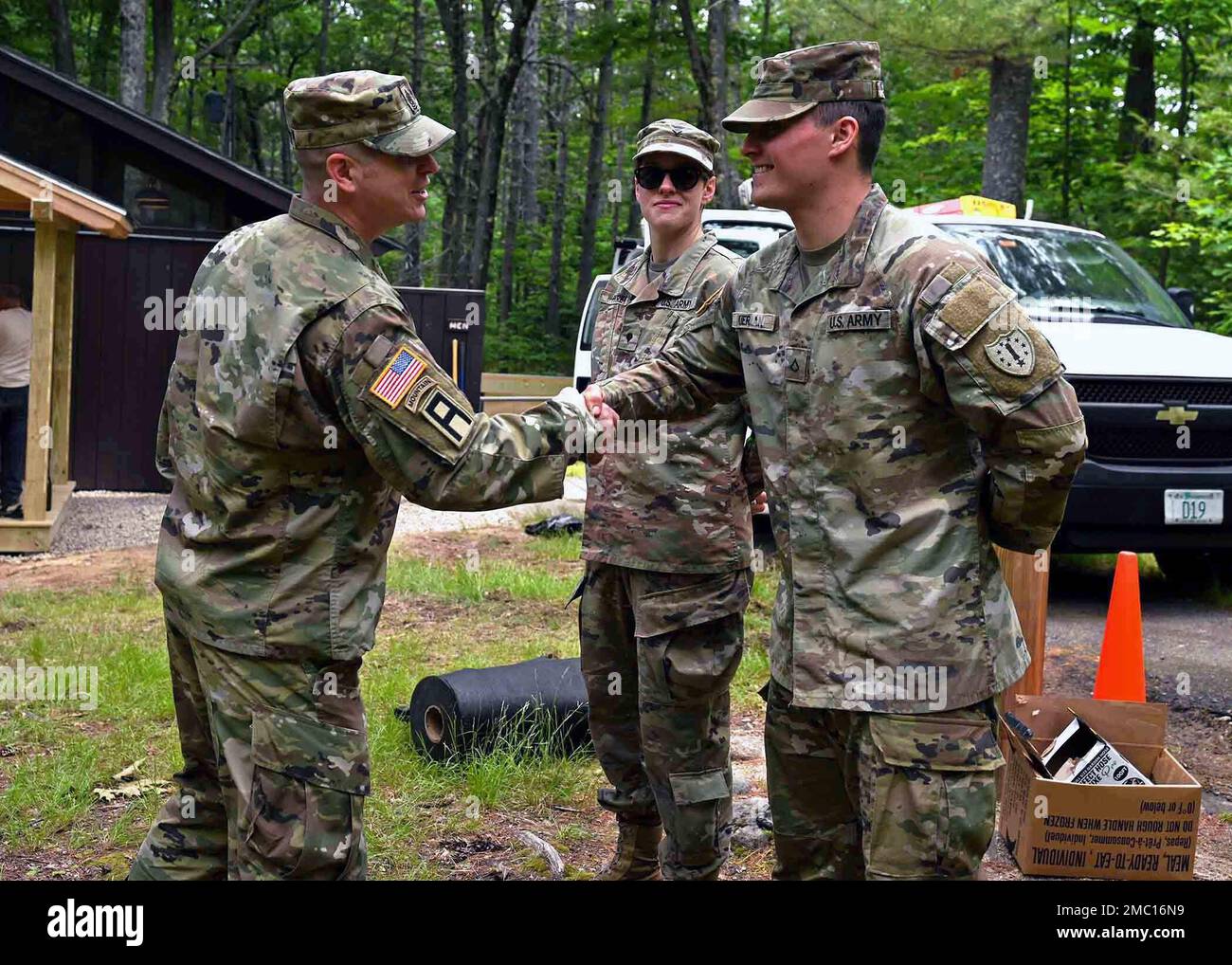 From left, Command Sgt. Maj. Eddie Clements of 941st Military Police ...