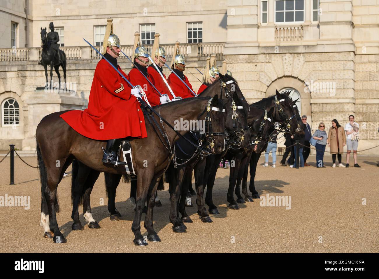 Parade of Horse Guards, soldiers of the Household Cavalry Mounted ...