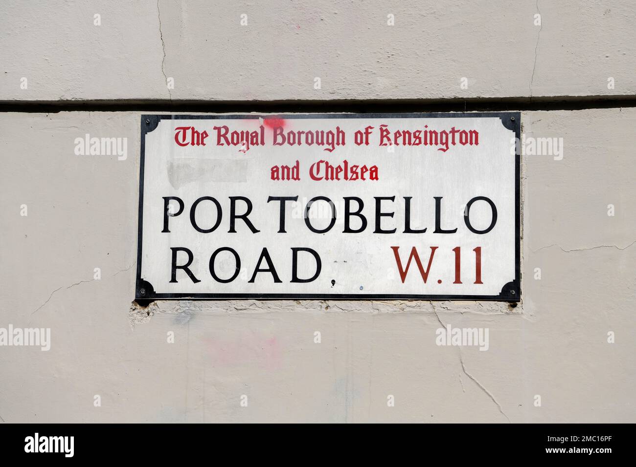Street sign on Portobello Road, London, England, United Kingdom Stock ...