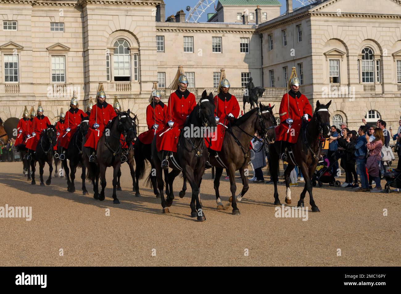 Parade of Horse Guards, soldiers of the Household Cavalry Mounted ...