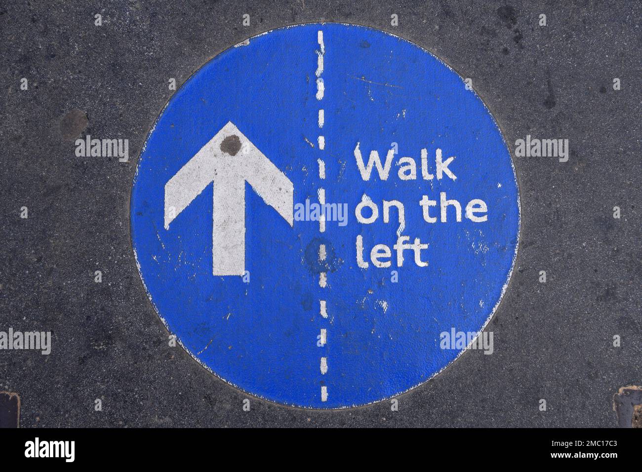 Notice Walk on the left on the pavement, Tower Bridge, London, England ...