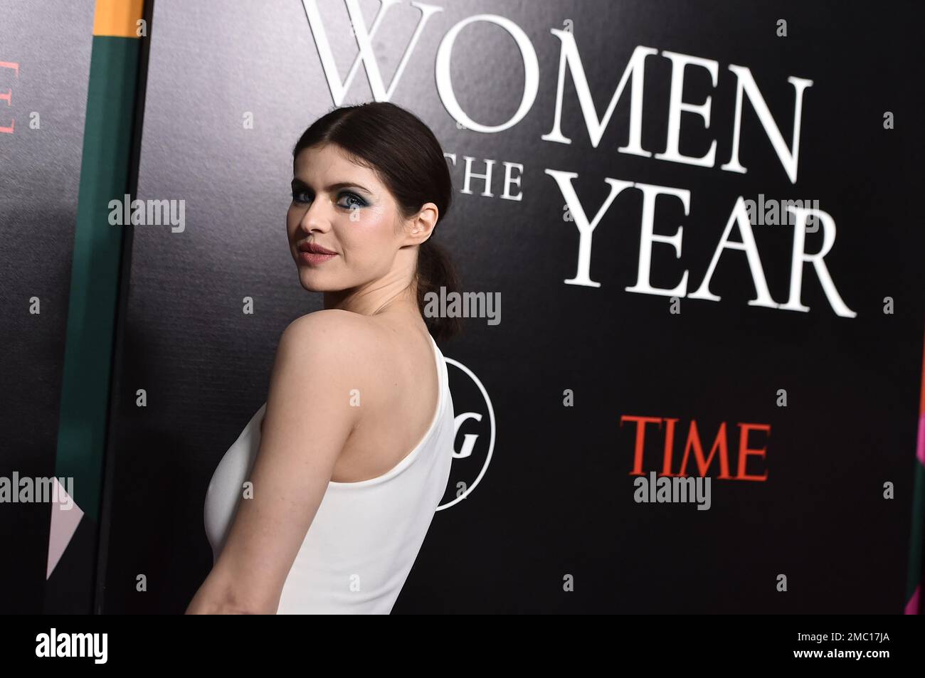 Alexandra Daddario arrives at the Time Women of the Year Gala, Tuesday, March 8, 2022, at Spago ...