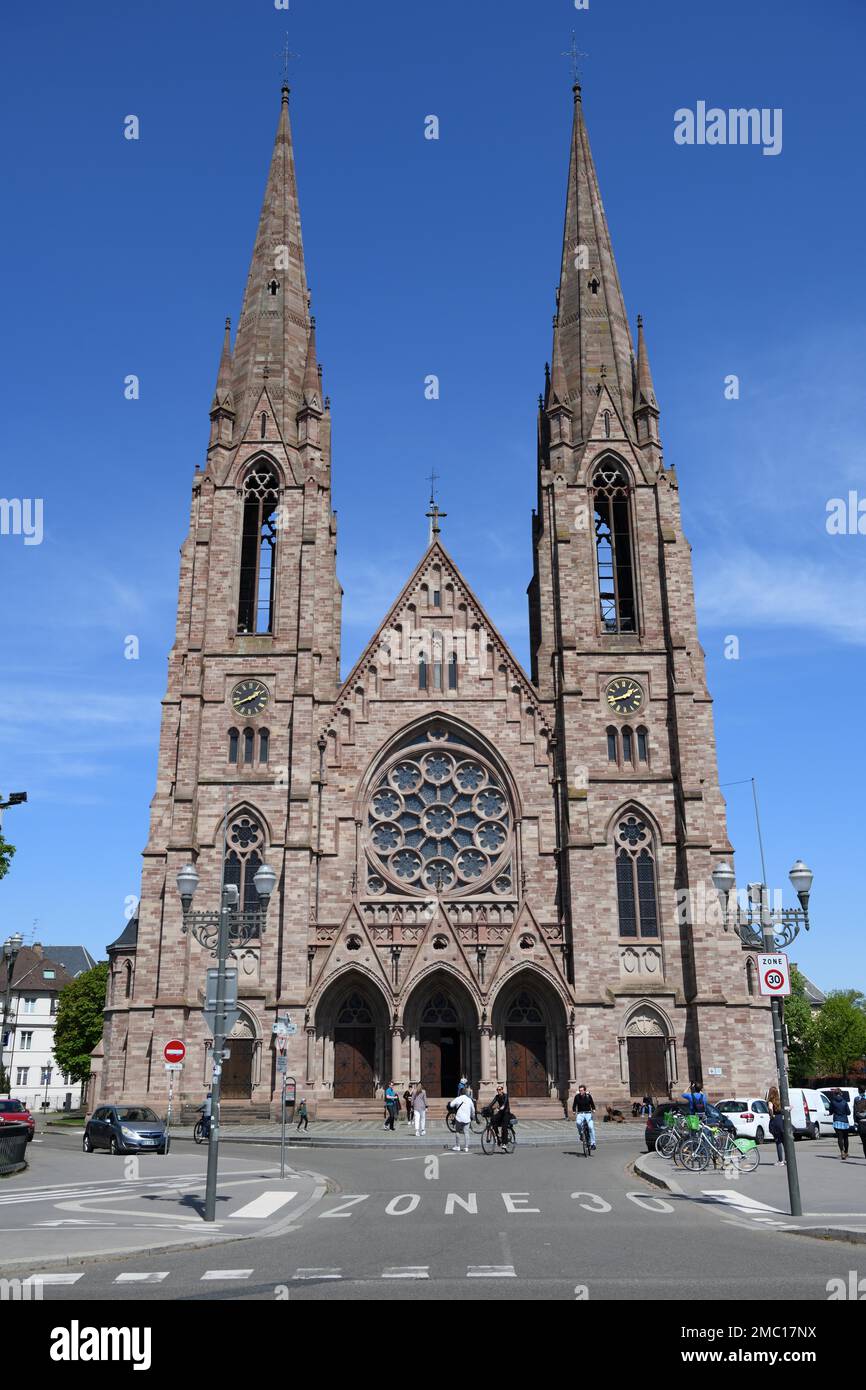Main portal of the Eglise Saint-Paull, Calvinist church, Strasbourg ...