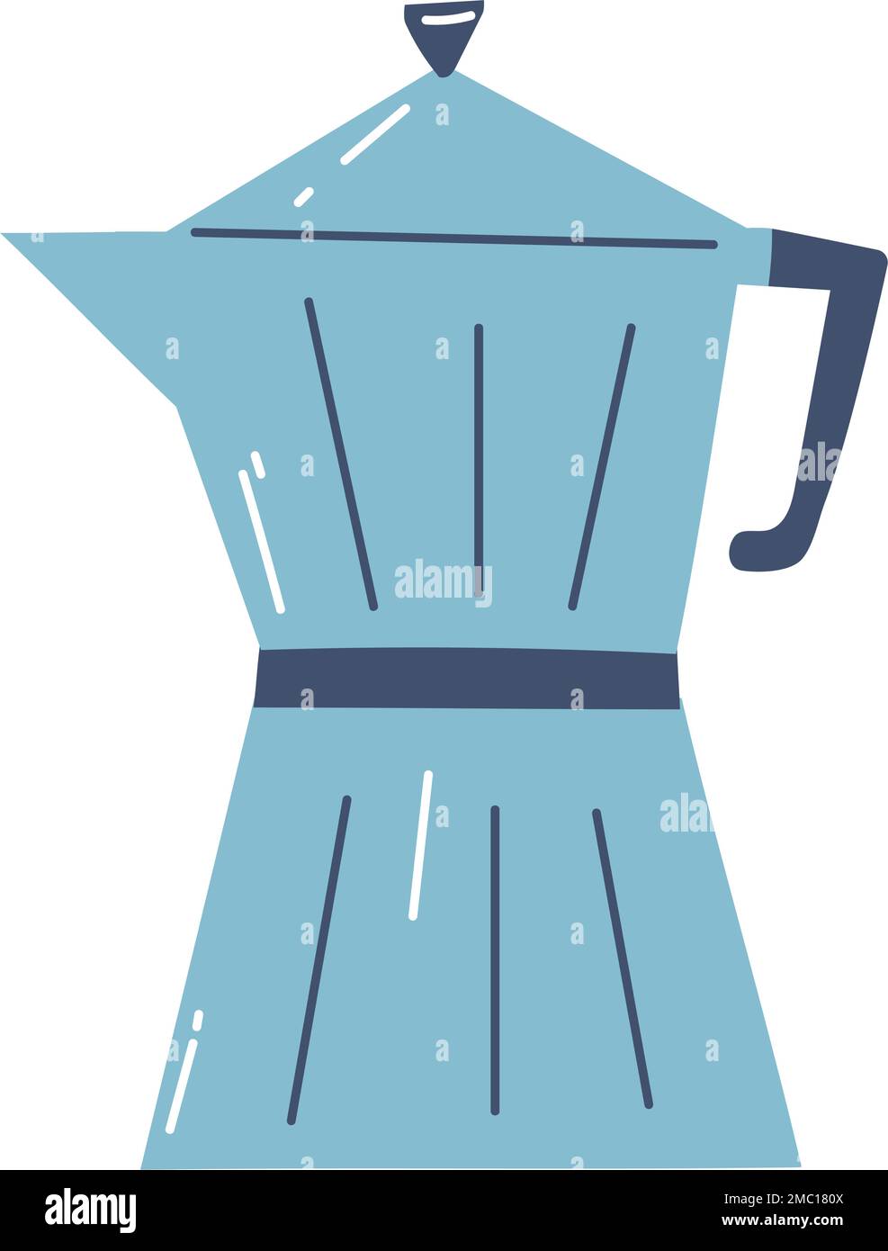 Blue moka pot cup hot Cut Out Stock Images & Pictures - Alamy