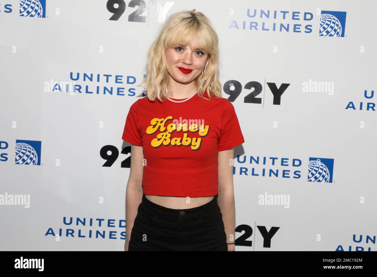 British pop star Maisie Peters poses backstage before her appearance at ...