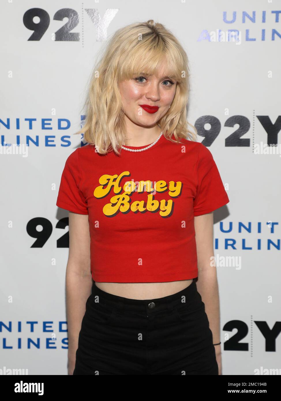 British pop star Maisie Peters poses backstage before her appearance at ...