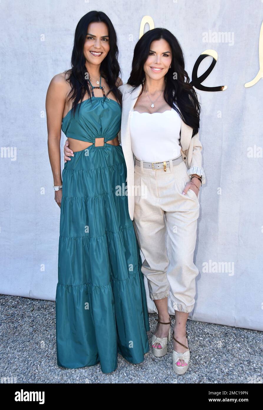 Elsa Collins, left, and Lauren Sanchez arrive at The Little Market ...