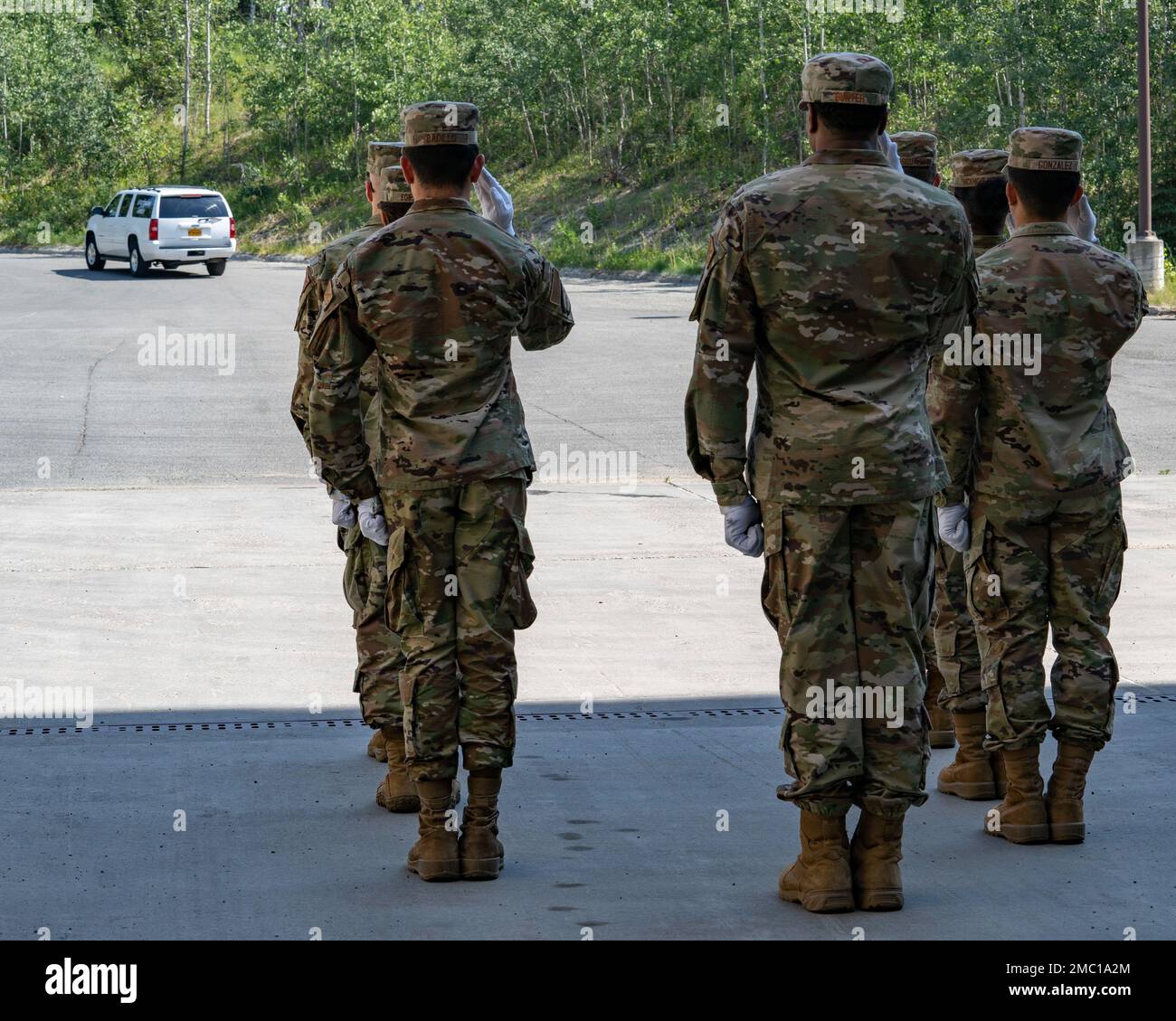 U.S. Air Force Airmen with the Joint Base Elmendorf-Richardson Honor ...