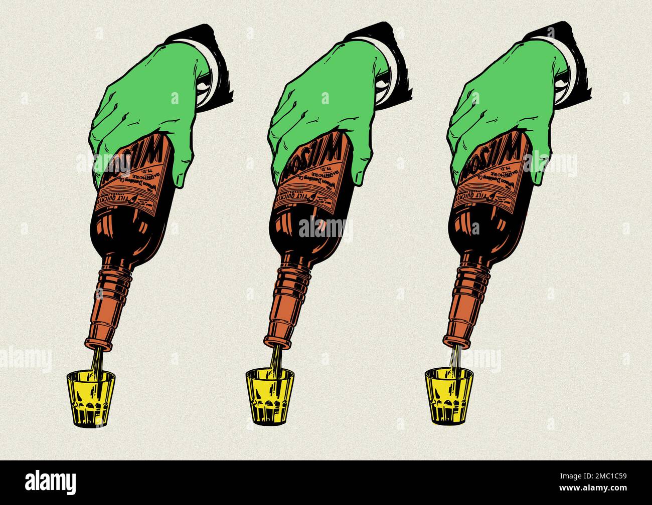 Concept Art Illustration. Hand Pouring Whiskey in a Glass Stock Photo ...