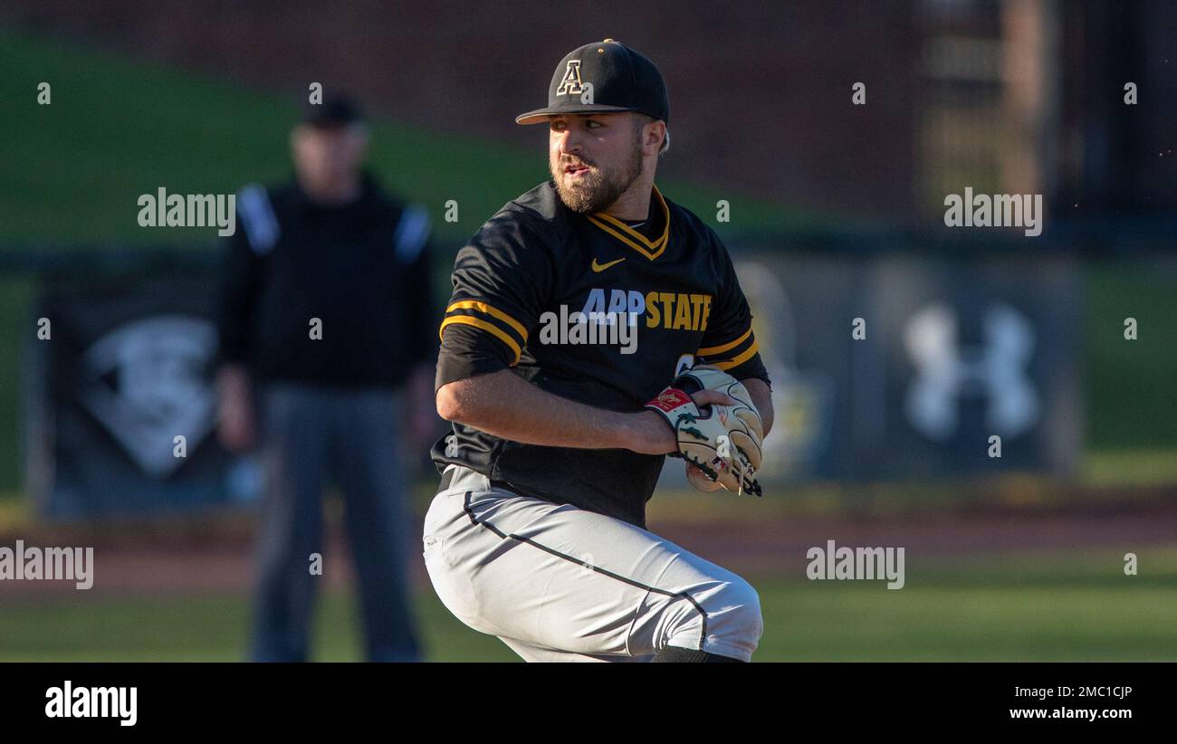 Appalachian State's Tyler Tuthill (21) pitches during an NCAA baseball ...