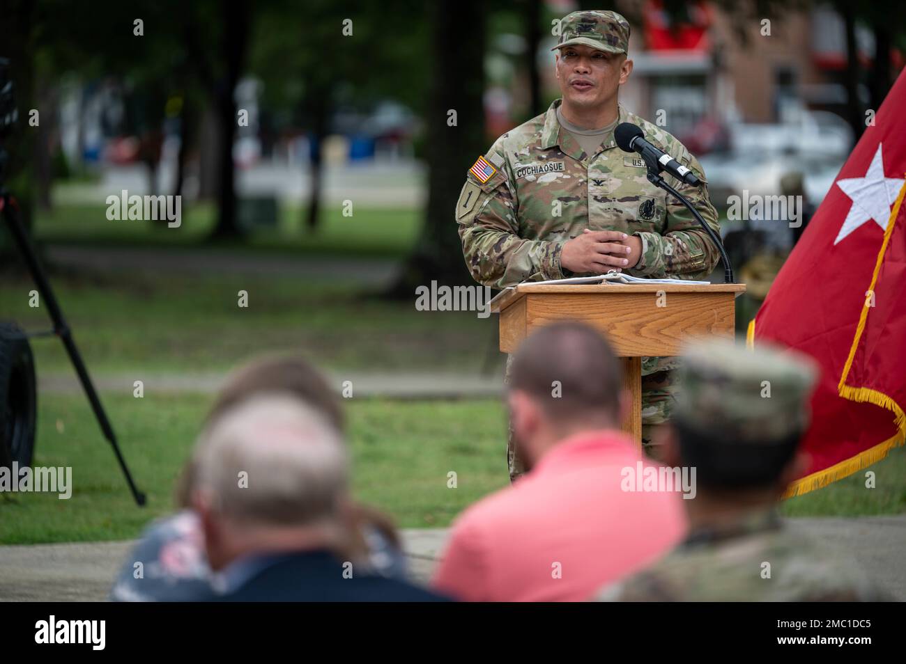 U.S. Army Col. Frankie Cochiaosue, 733d Mission Support Group commander ...