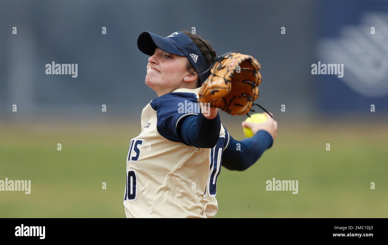 Taylor Fitzgerald of UC Davis pitches against Dixie State during an ...