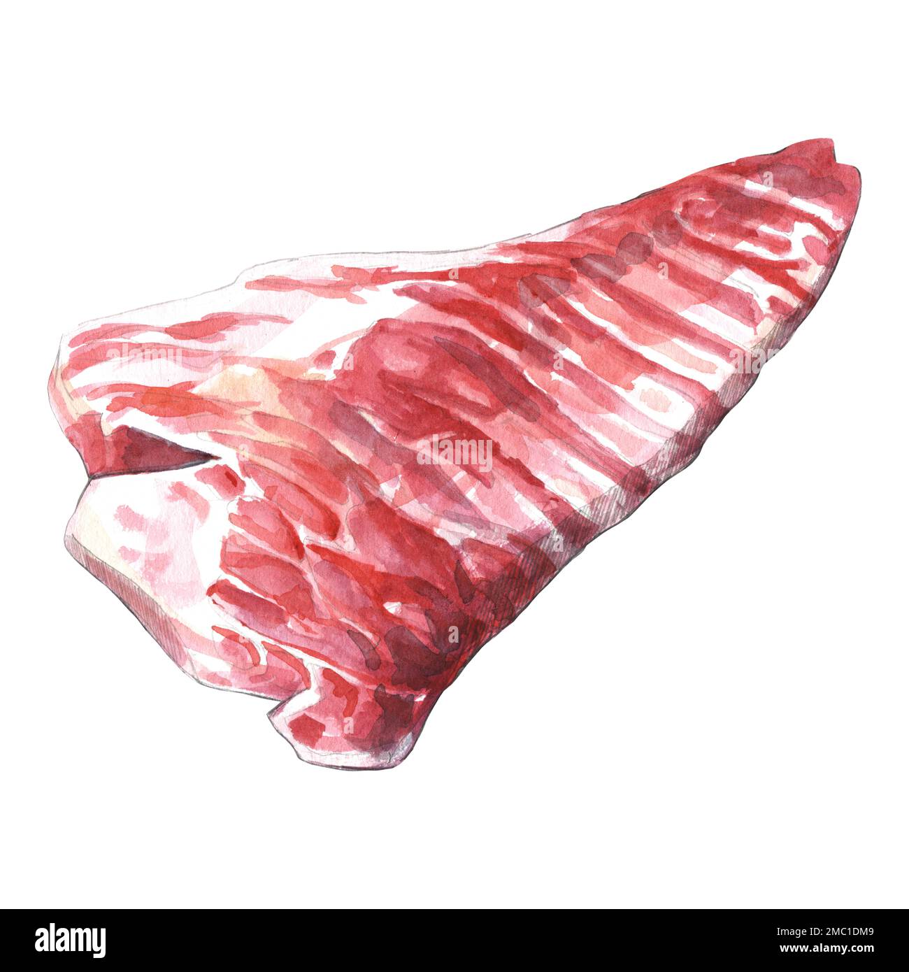 Raw meat watercolor illustration on black background Stock Photo - Alamy