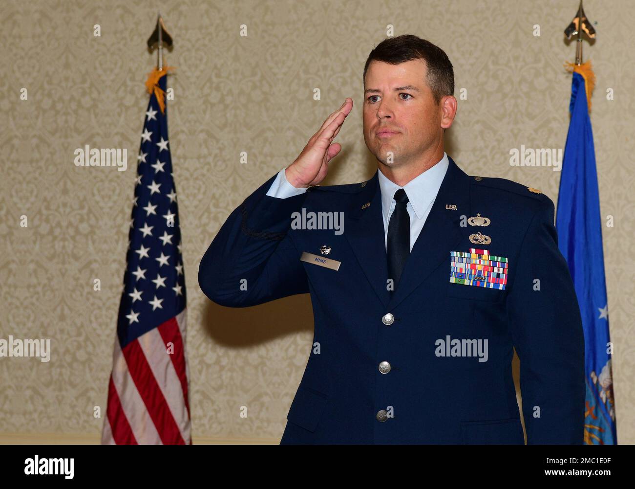 U.S. Air Force Maj. Raymond L. Mims, 628th Comptroller Squadron inbound ...