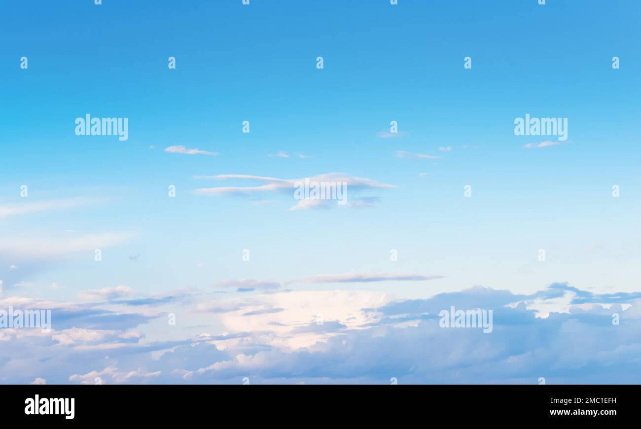 blue sky with clouds on horizon, sky replacement background Stock Photo ...