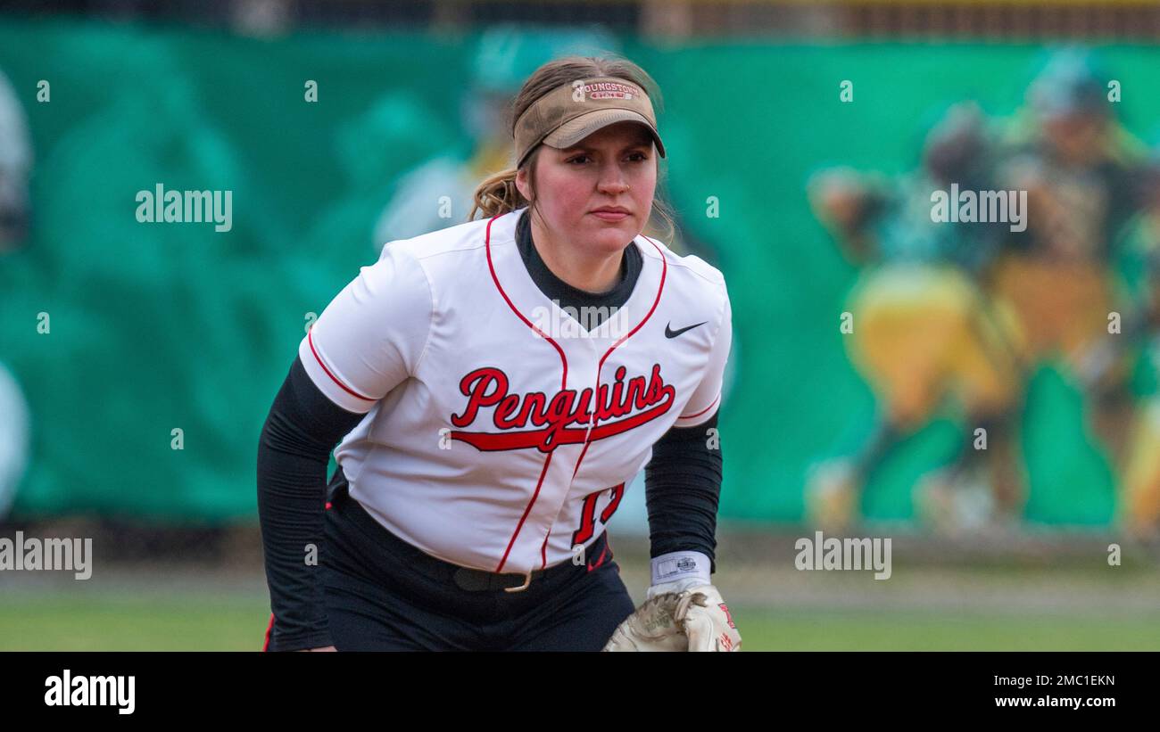 Youngstown St. infielder Nikki Saibene (13) plays infield during an ...