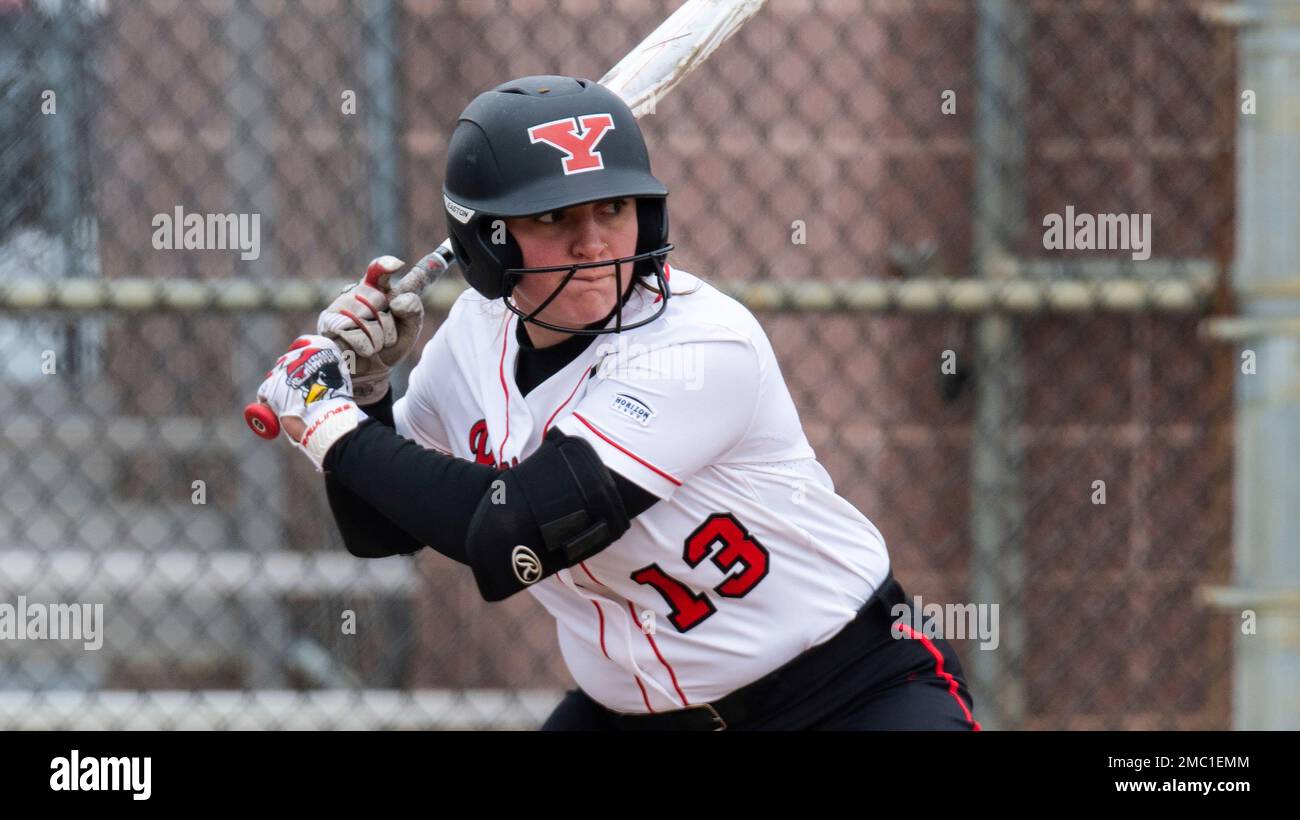 Youngstown St. infielder Nikki Saibene (13) goes up to bat during an ...