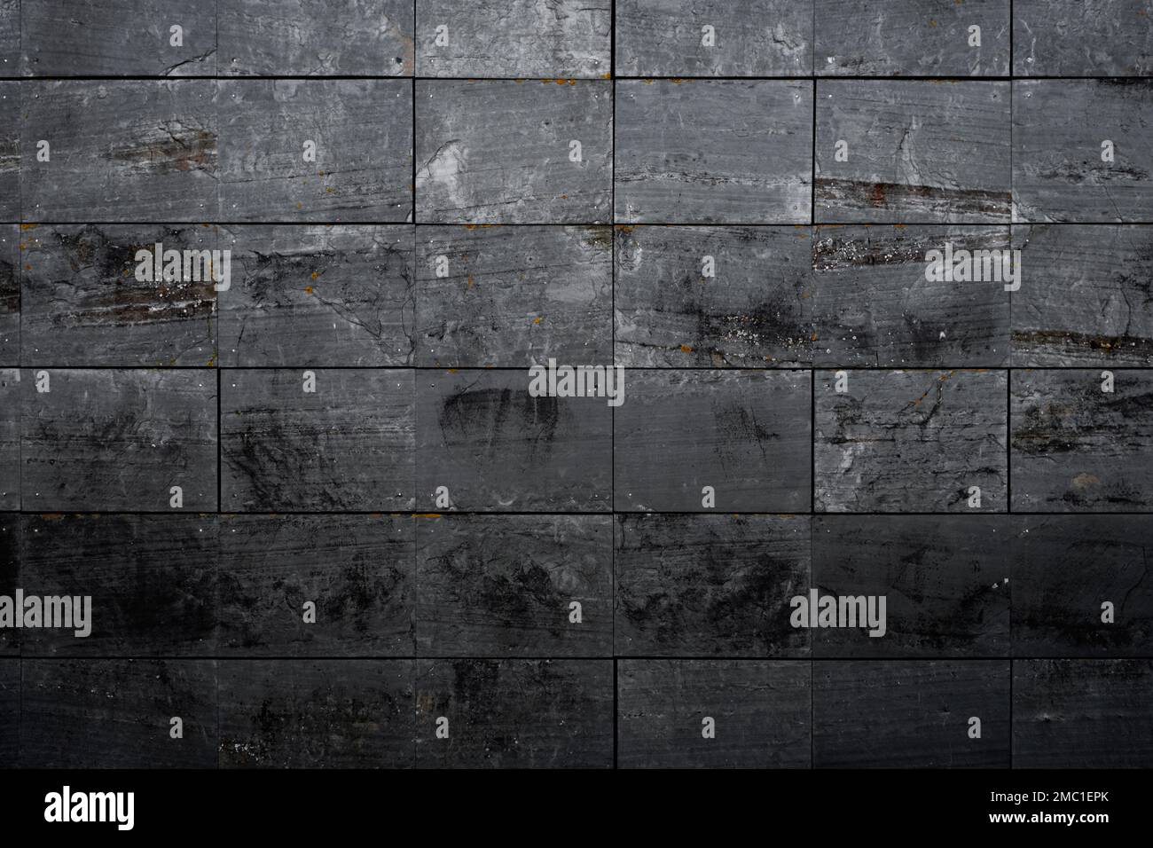 Slate effect porceliain tiles wall cladding, architecture detail ...