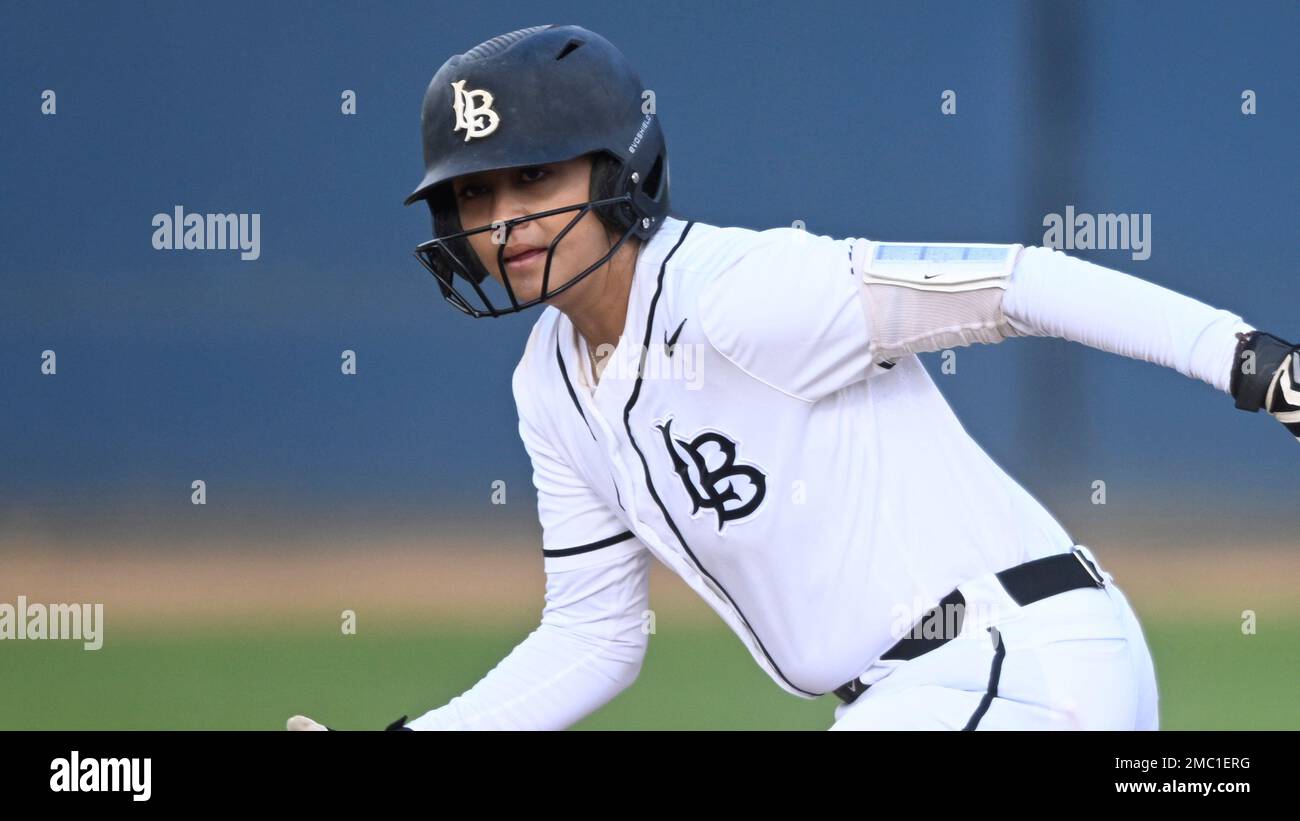 Long Beach State's Naomi Hernadez plays during an NCAA softball game on ...