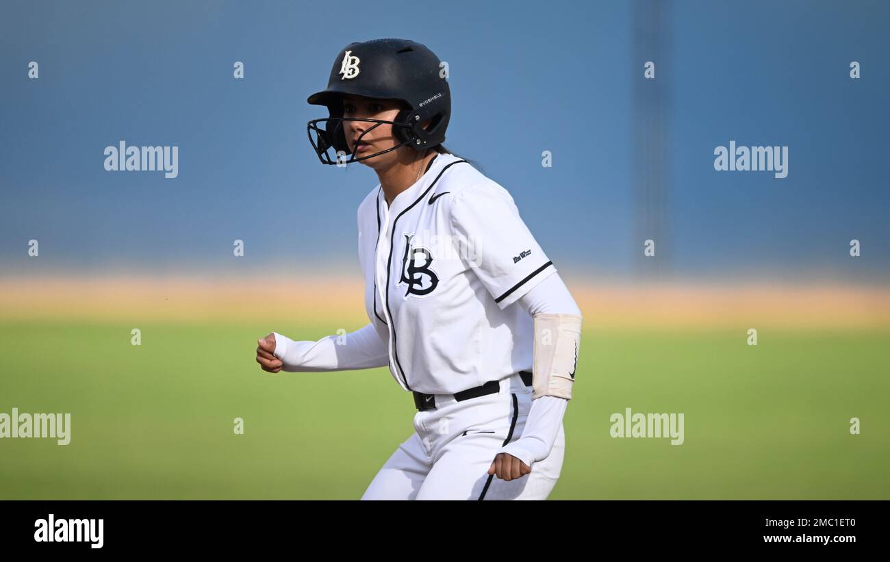 Long Beach State's Samatha Fowler plays during an NCAA softball game on ...