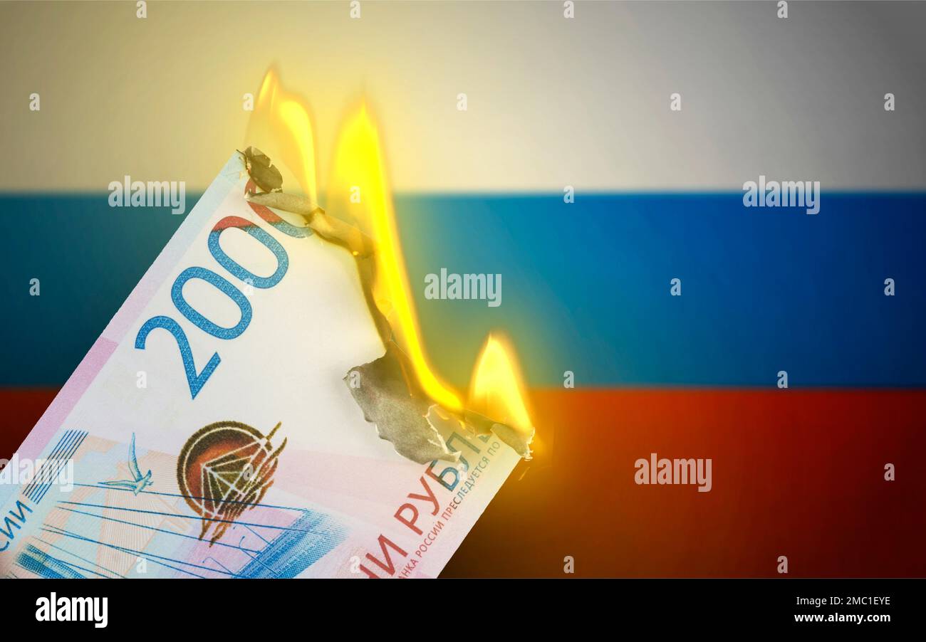 Symbolic image on the subject of inflation, money destruction, money ...