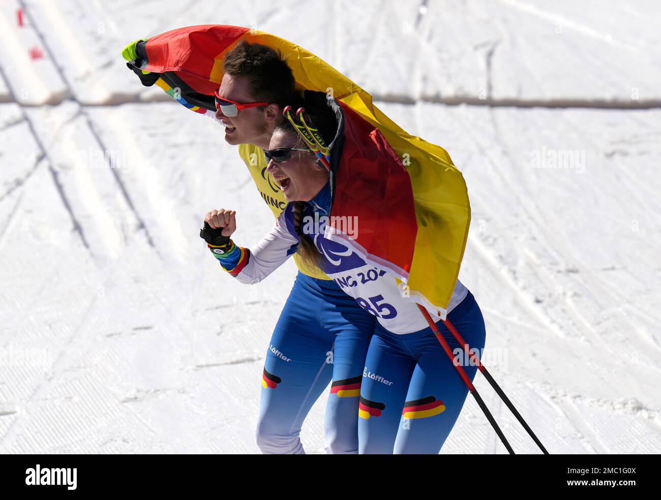 Germany's Leonie Maria Walter, right, and her guide Pirmin Strecker ...