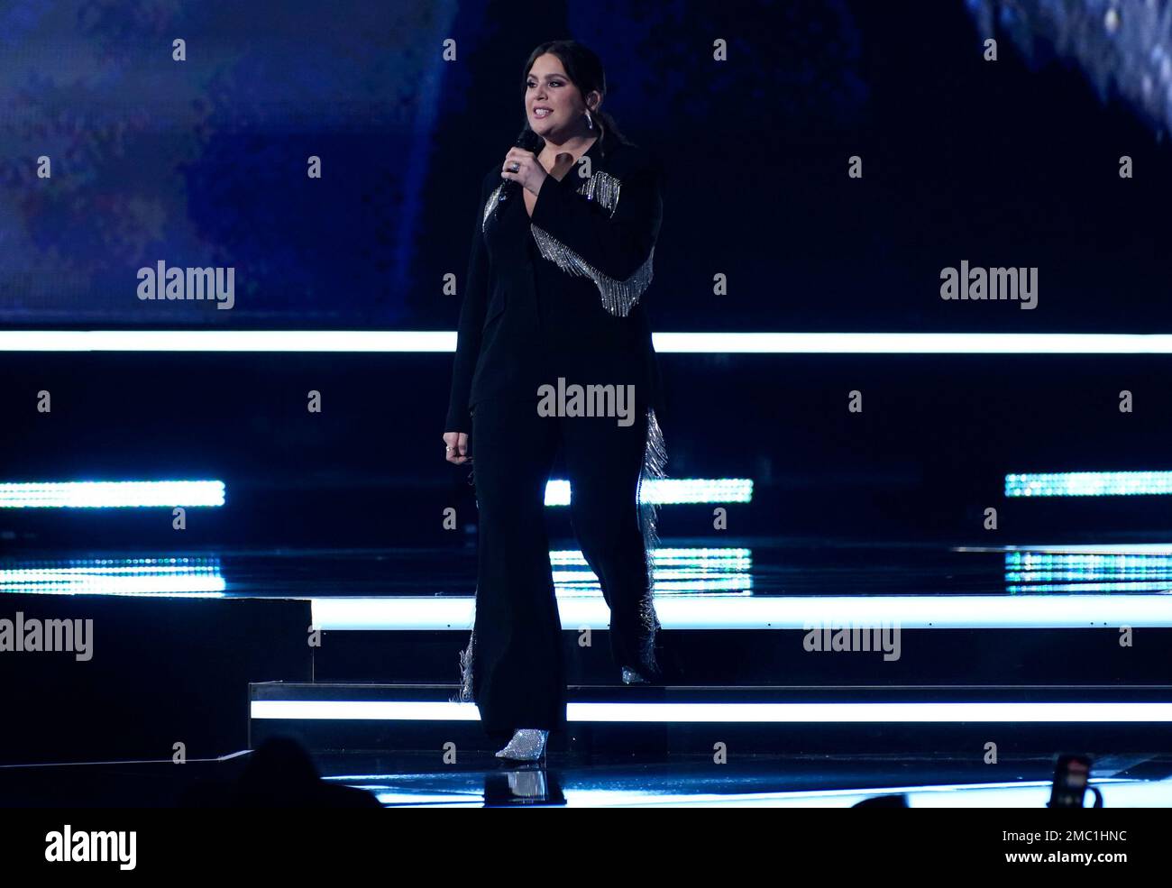 Hillary Scott of Lady A performs "What A Song Can Do" at the 57th ...