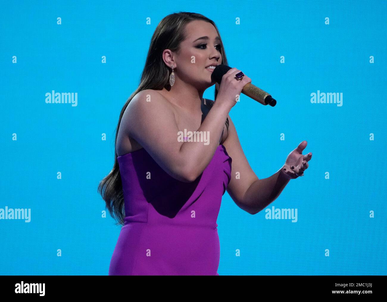 Gabby Barrett introduces Break Through Artist Breland at the 57th ...